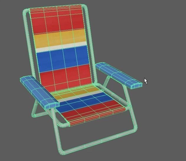 Beach chair 3D model rigged | CGTrader