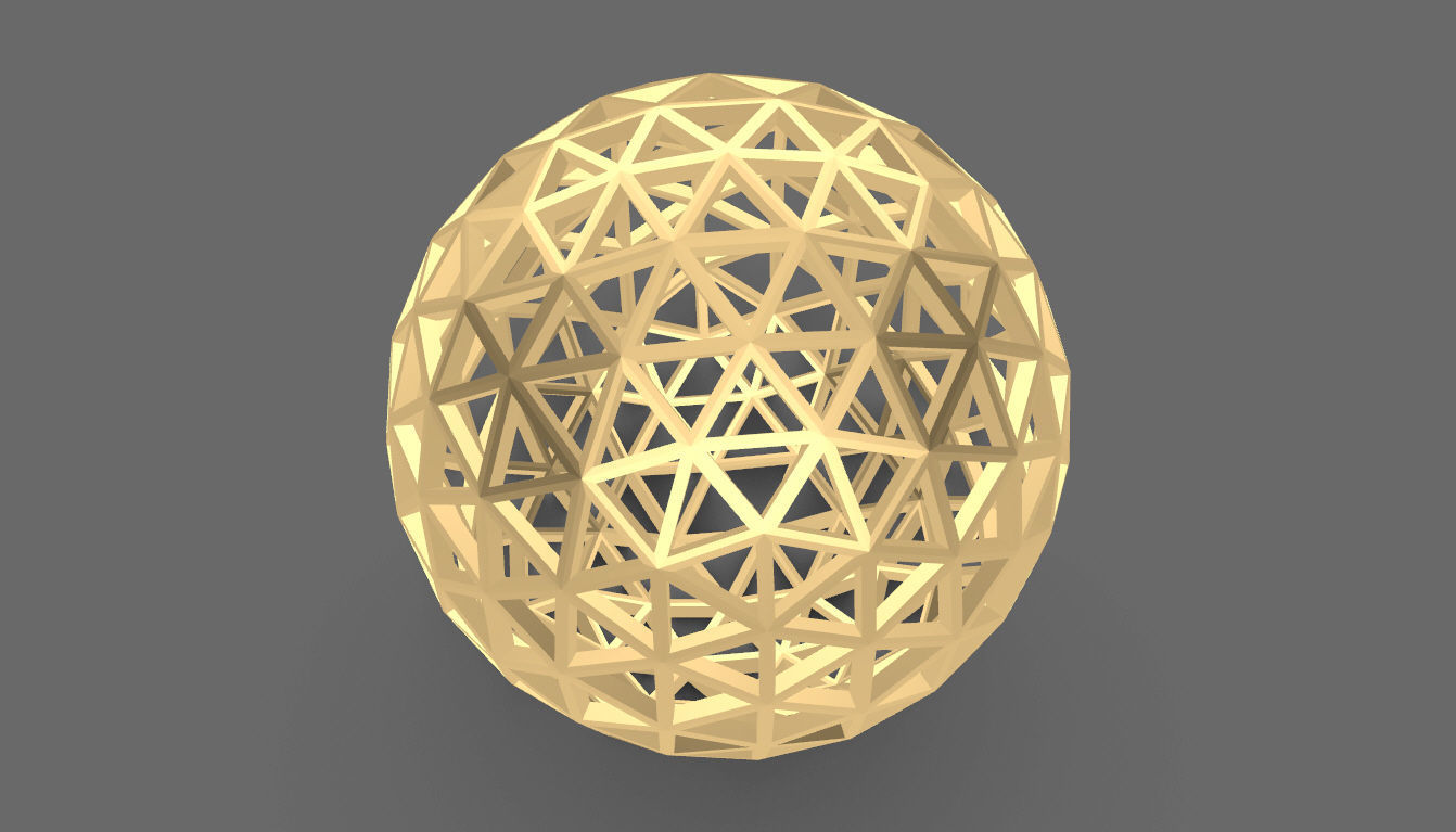 Geodesic Sphere Frame frequency 4 3D model | CGTrader