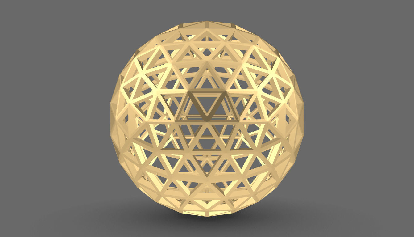 Geodesic Sphere Frame frequency 4 3D model | CGTrader