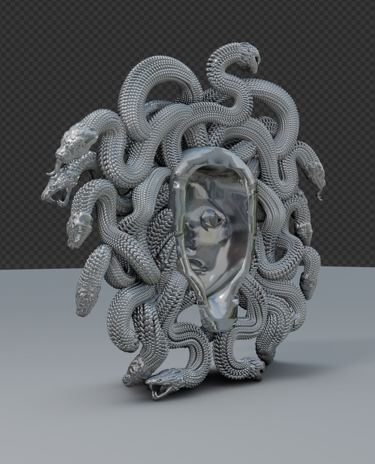 MEDUSA gold head 3D model 3D printable | CGTrader