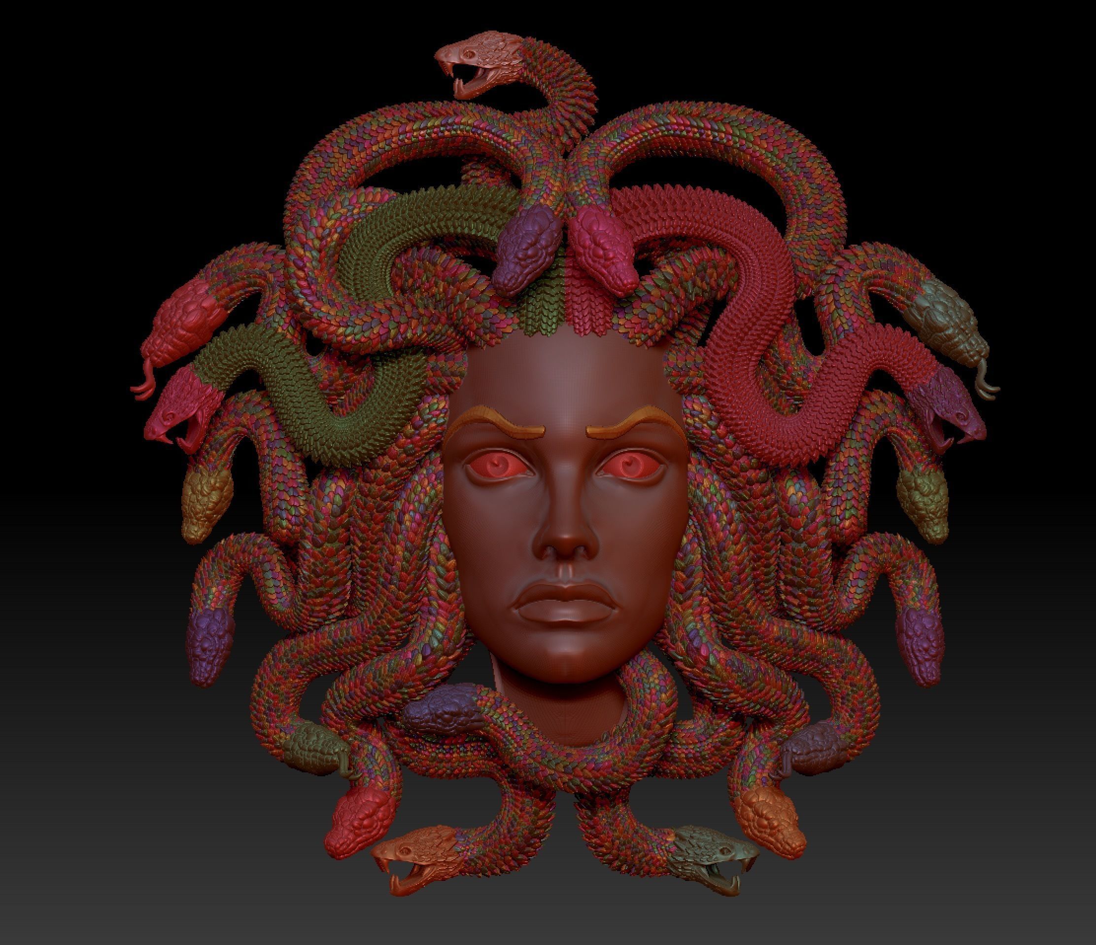 MEDUSA gold head 3D model 3D printable | CGTrader