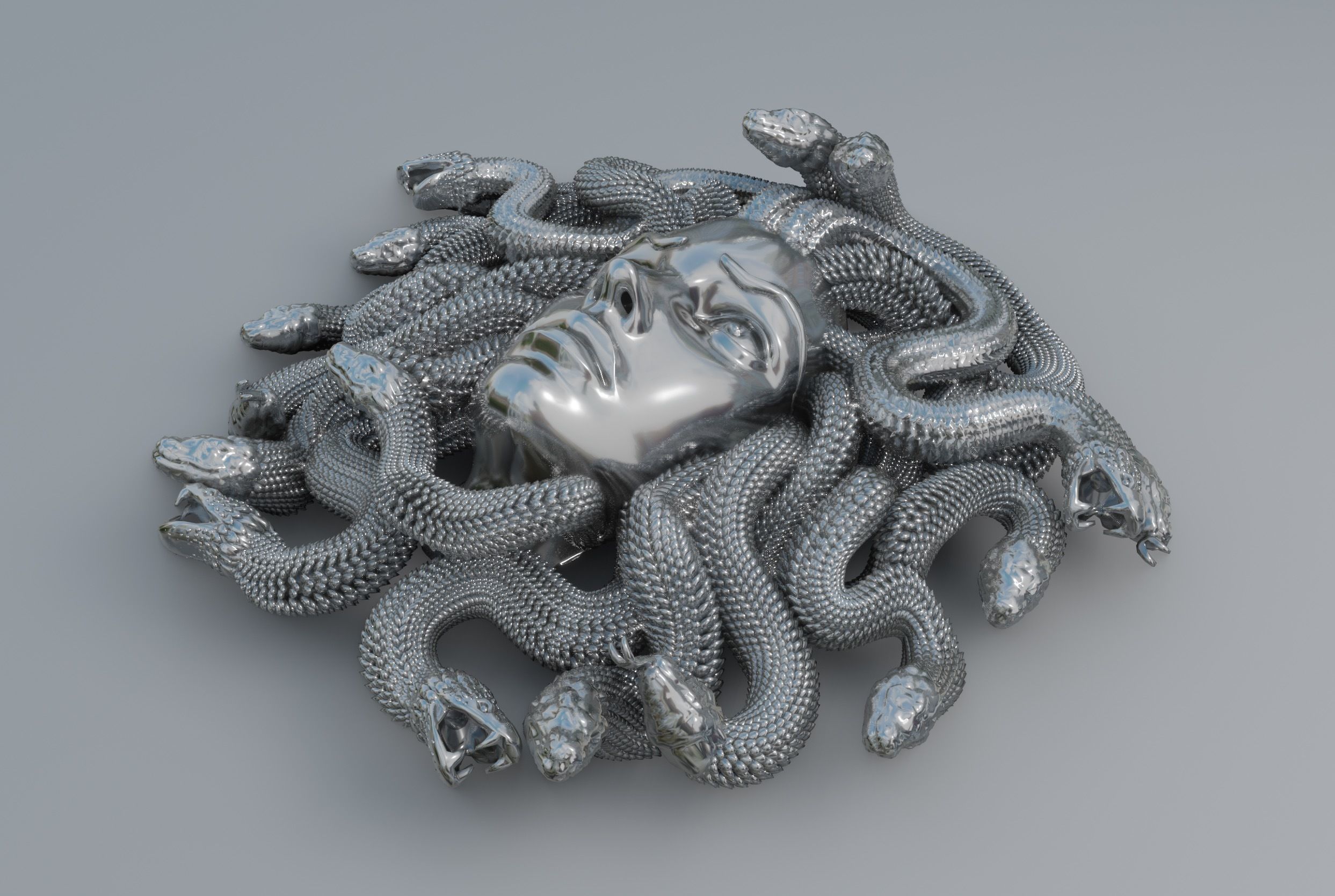 MEDUSA gold head 3D model 3D printable | CGTrader