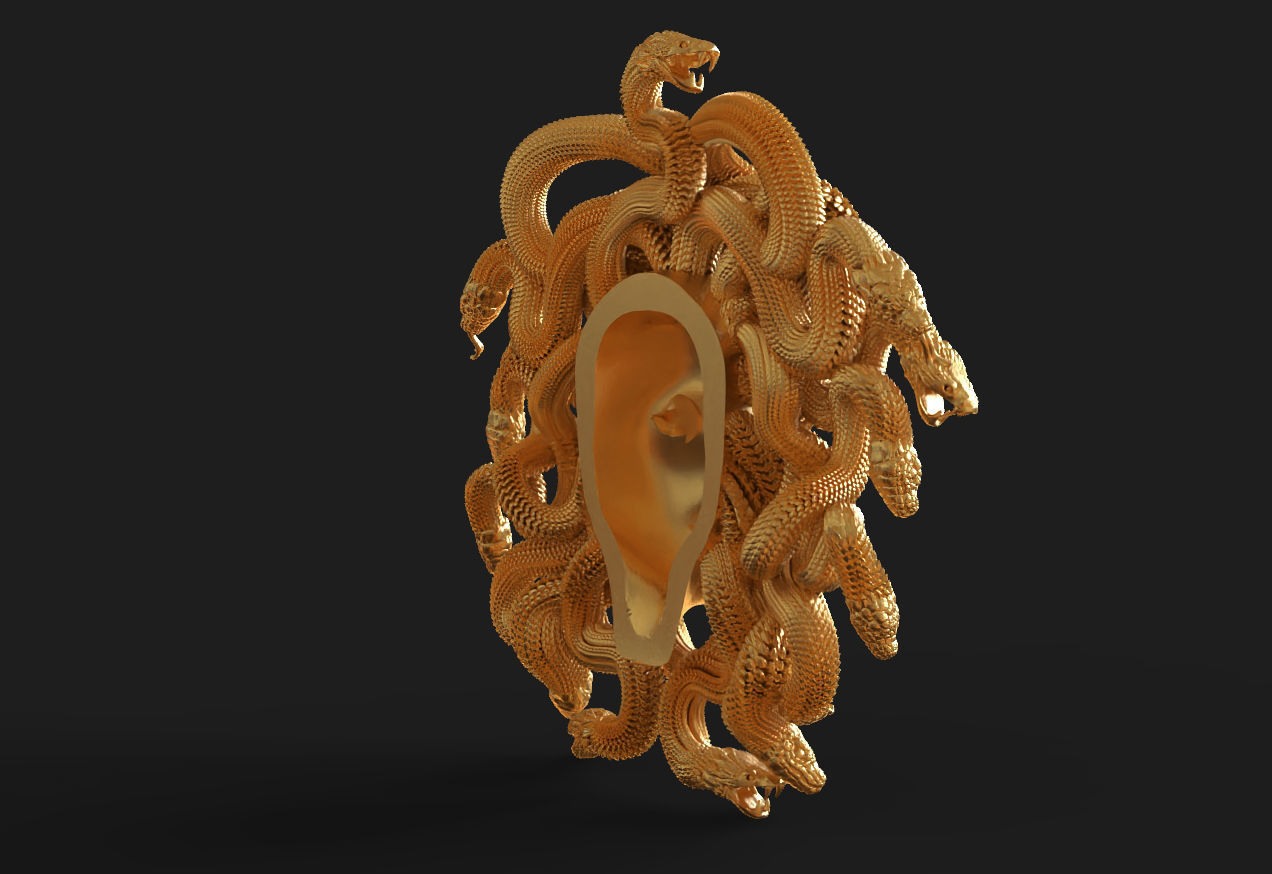 MEDUSA gold head 3D model 3D printable | CGTrader