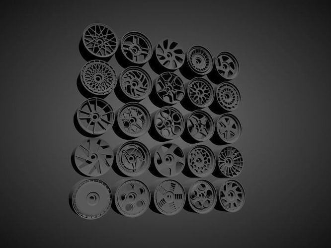 Rotiform rims with Brakes and tires for Hot Wheels 3D Model Collection ...