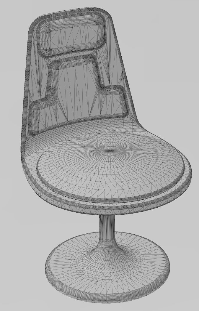 Miniature round plastic chair mockup prop 3D model 3D printable | CGTrader
