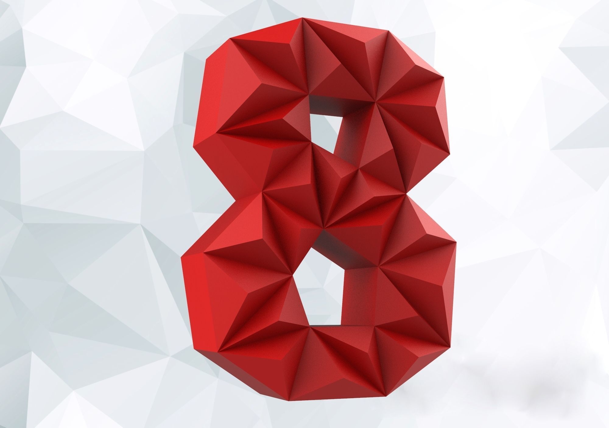Lowpoly digit 8 number 3D model 3D printable | CGTrader