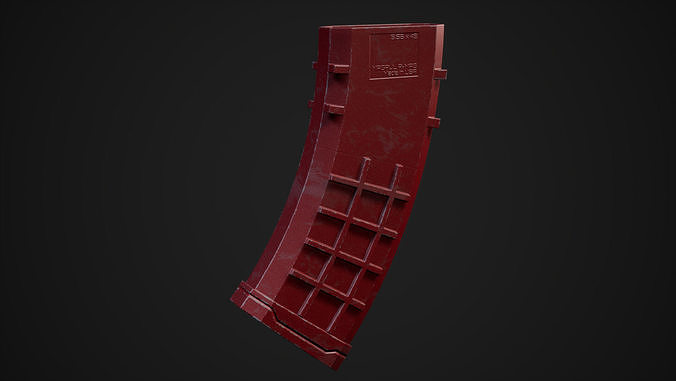 3D model Assault Rifle Magazine Red VR / AR / low-poly | CGTrader