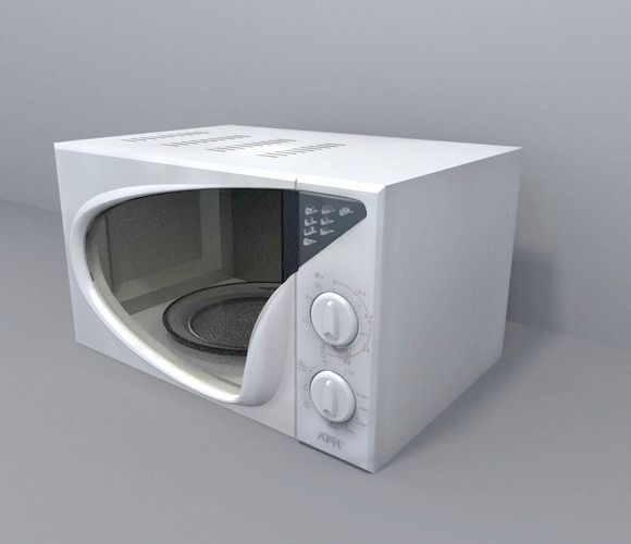 Microwave rigged and animated free VR / AR / low-poly 3D model animated ...