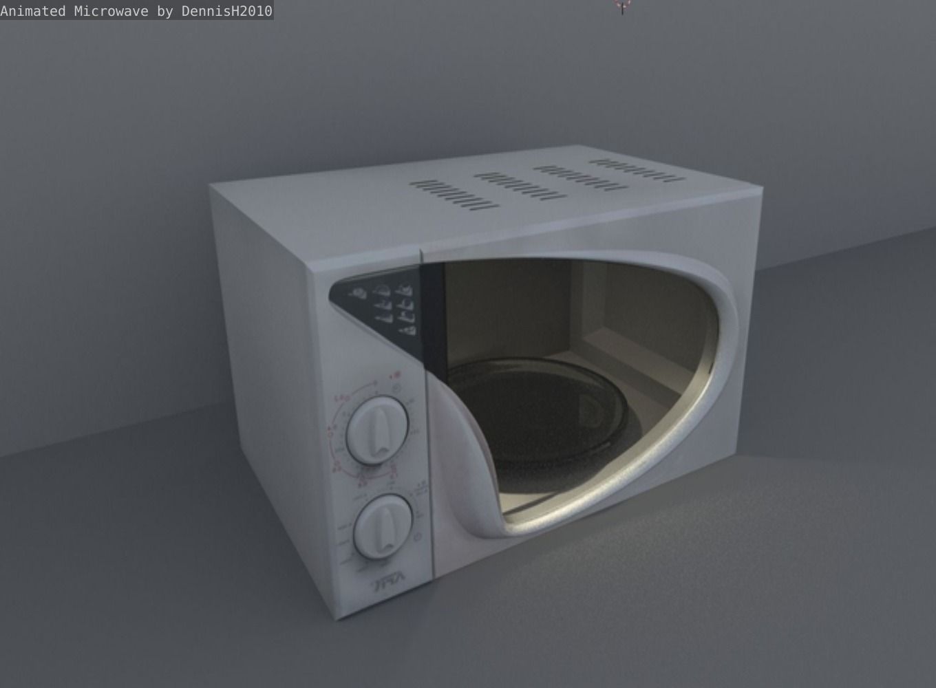 Microwave rigged and animated free VR / AR / low-poly 3D model animated ...