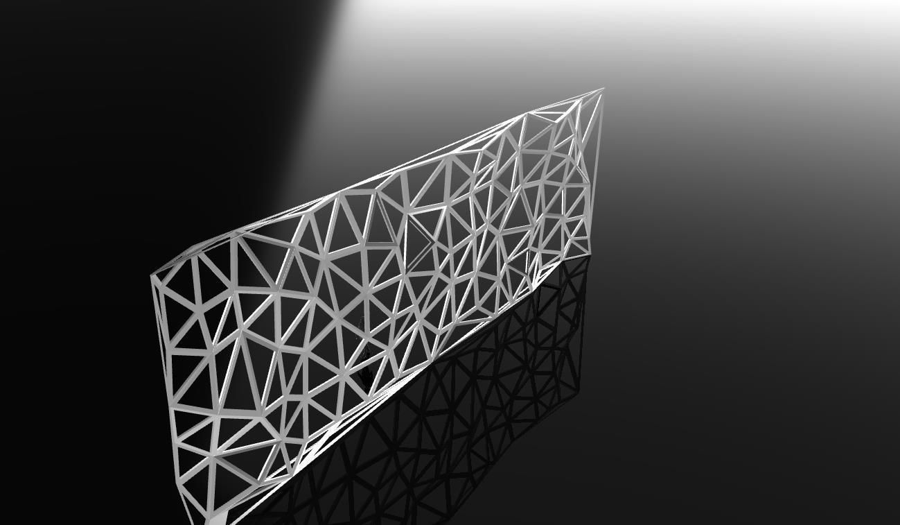 Triangulated Wall Random Pattern Offset Frame Parametric 3D model ...