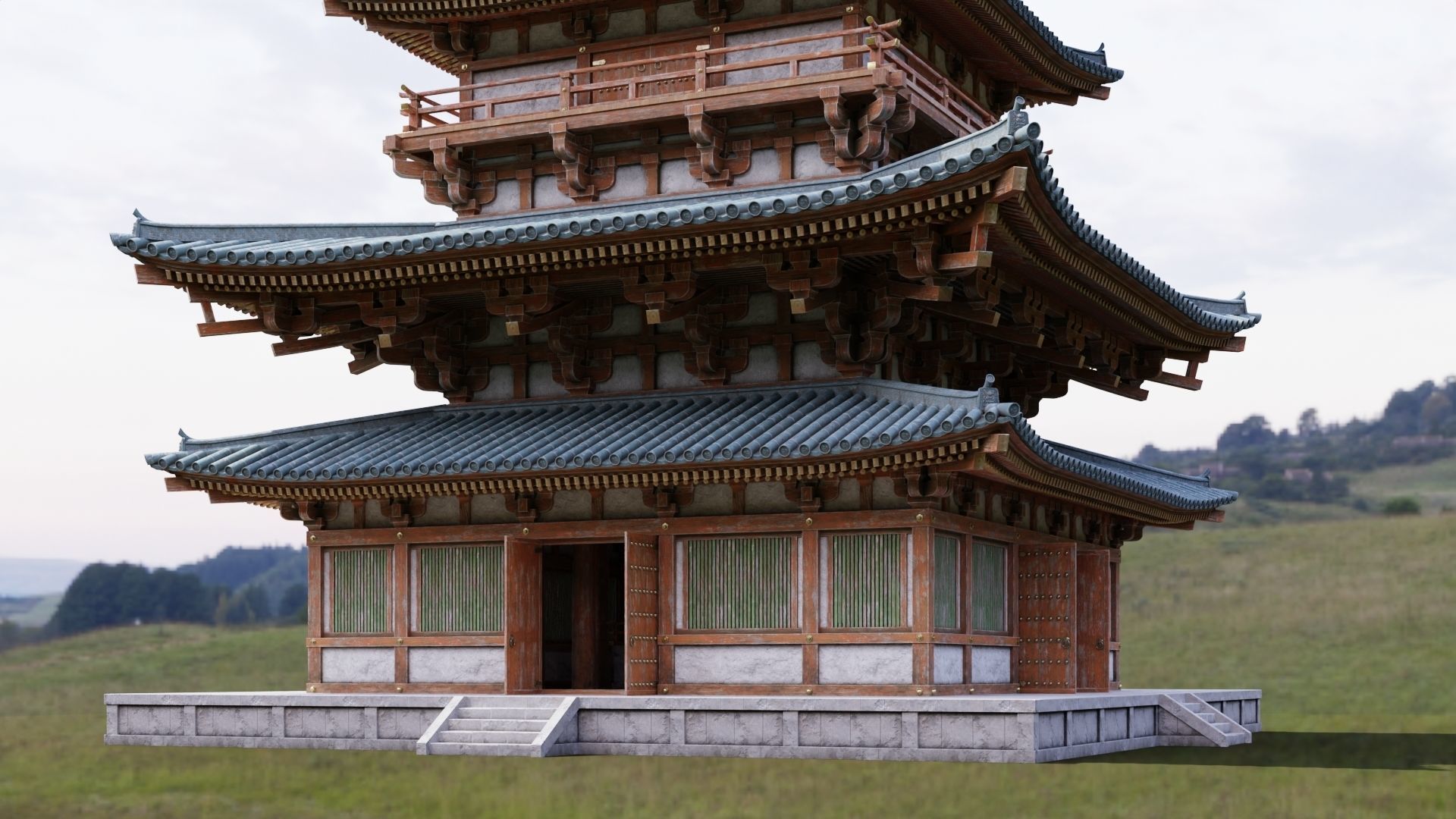 3D model Japanese Modular Pagoda VR / AR / low-poly | CGTrader