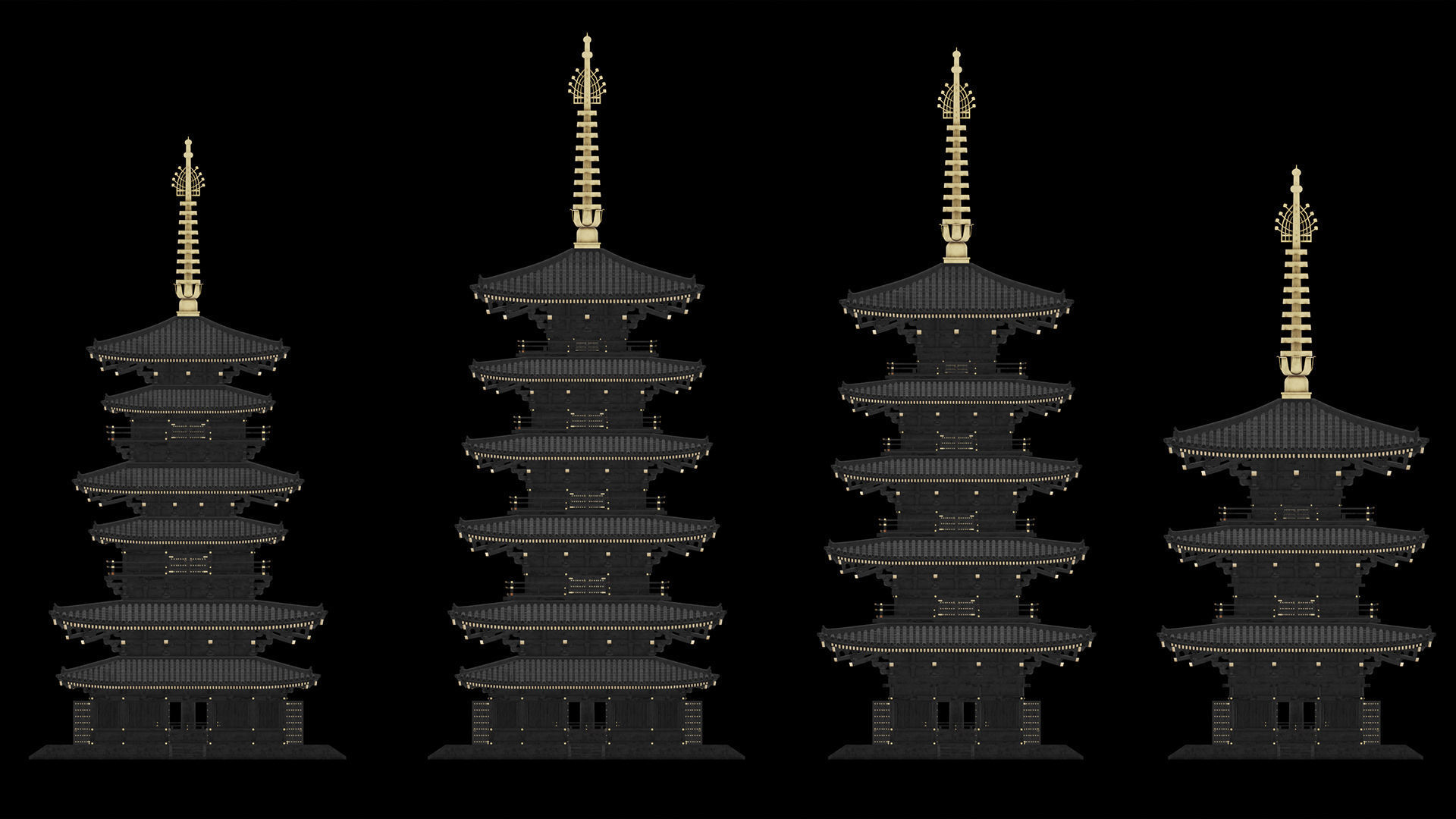 3D model Japanese Modular Pagoda VR / AR / low-poly | CGTrader