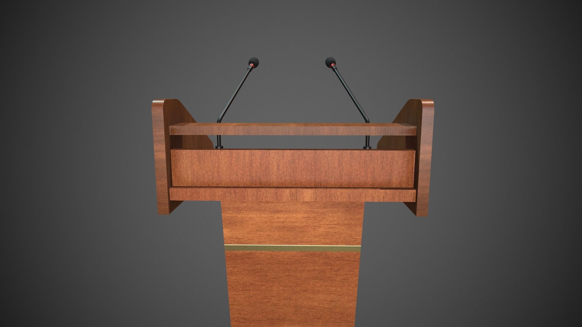 3D model Rostrum Stand with Microphones VR / AR / low-poly | CGTrader