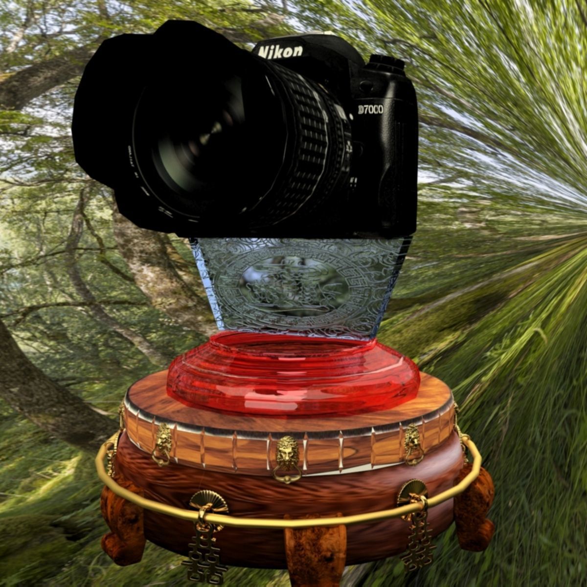 Chinese display stand with camera 3D model | CGTrader