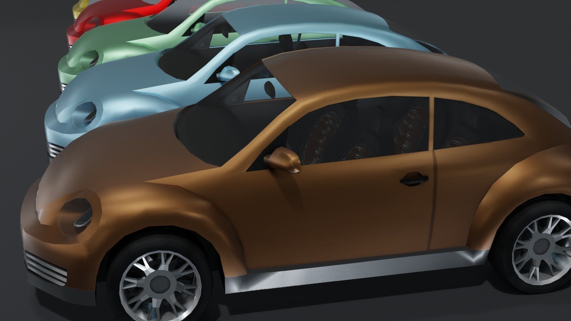 3D model Generic Compact Car With Interior Lowpoly 3D Model VR / AR ...