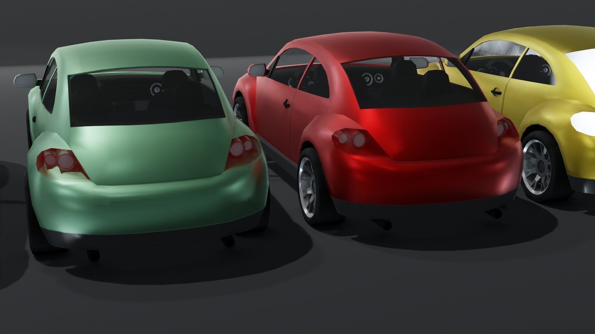 3D model Generic Compact Car With Interior Lowpoly 3D Model VR / AR ...