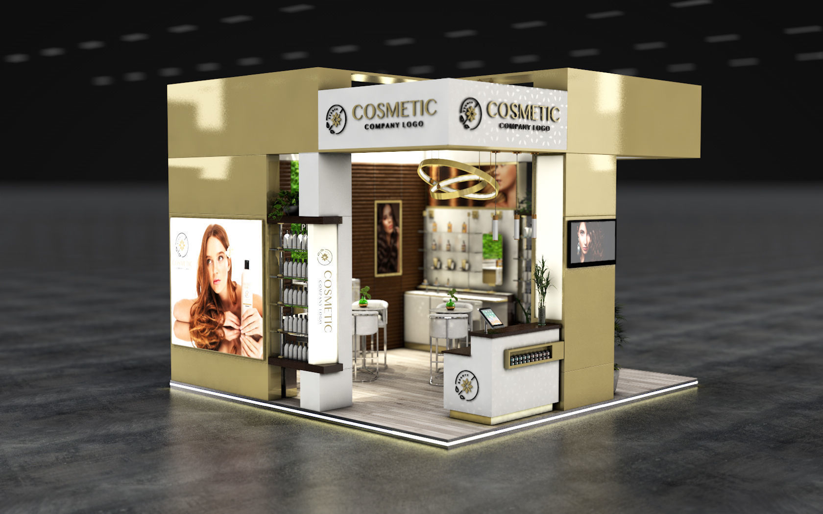 cosmetic trade exhibition stand 3D model | CGTrader