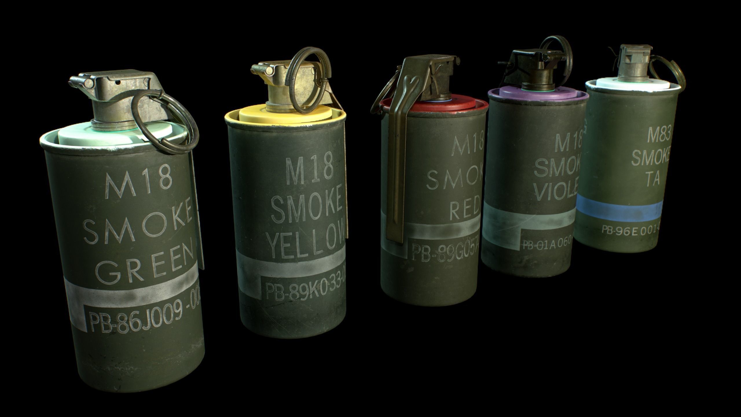 3D model M18 and M83 Smoke Grenades VR / AR / low-poly | CGTrader