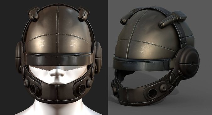 3D model Helmet military combat soldier armor scifi VR / AR / low-poly ...