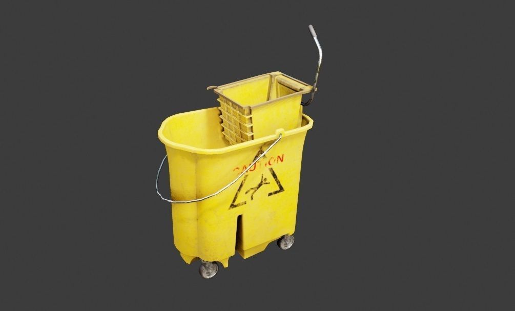 3D model Mop and Bucket with 4k pbr textures VR / AR / low-poly | CGTrader