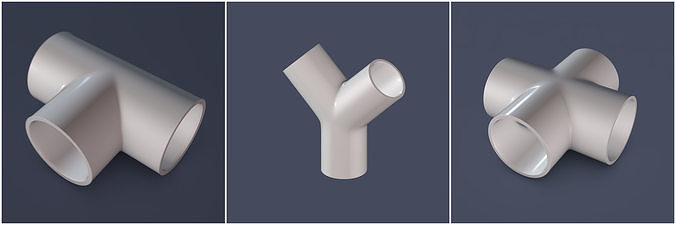 Pipe Connectors - Set of 3 3D Model Collection | CGTrader
