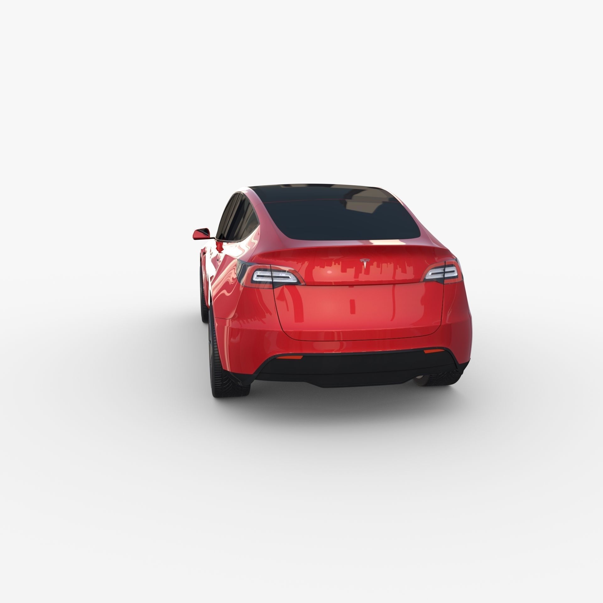 Tesla Model Y RWD Red with chassis 3D model | CGTrader