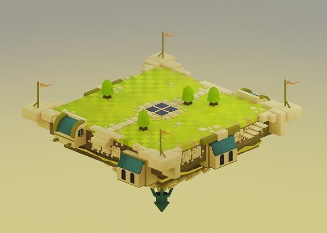 3D model Game scene arena castle model VR / AR / low-poly | CGTrader
