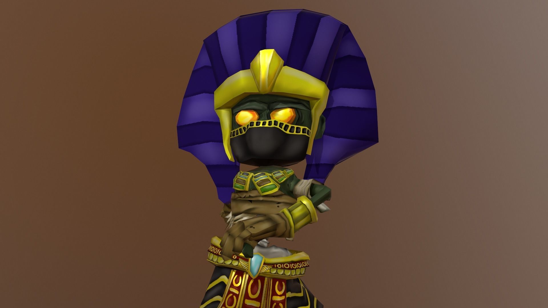 3D model Pharaoh Game Character RIGGED 3D Hand-painted Low-poly 3D ...