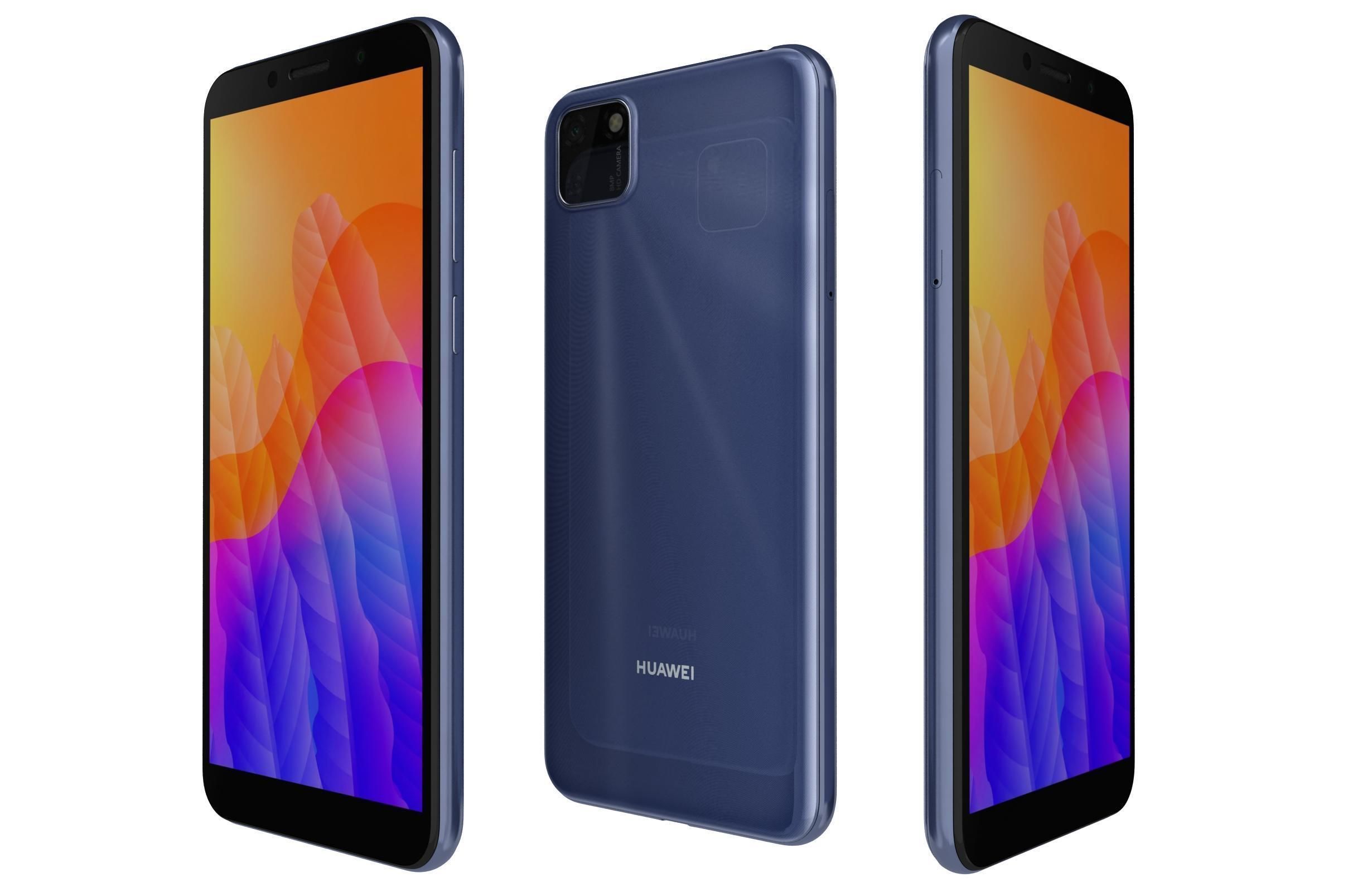 Huawei Y5p Phantom Blue 3D model MAX OBJ 3DS FBX C4D LWO