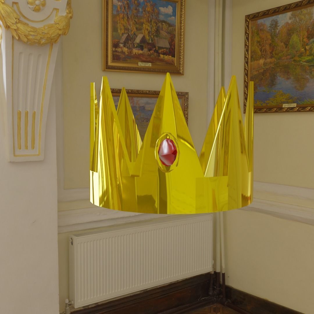 3D model Low Poly Medieval Style Crown Made In Blender VR / AR / low ...