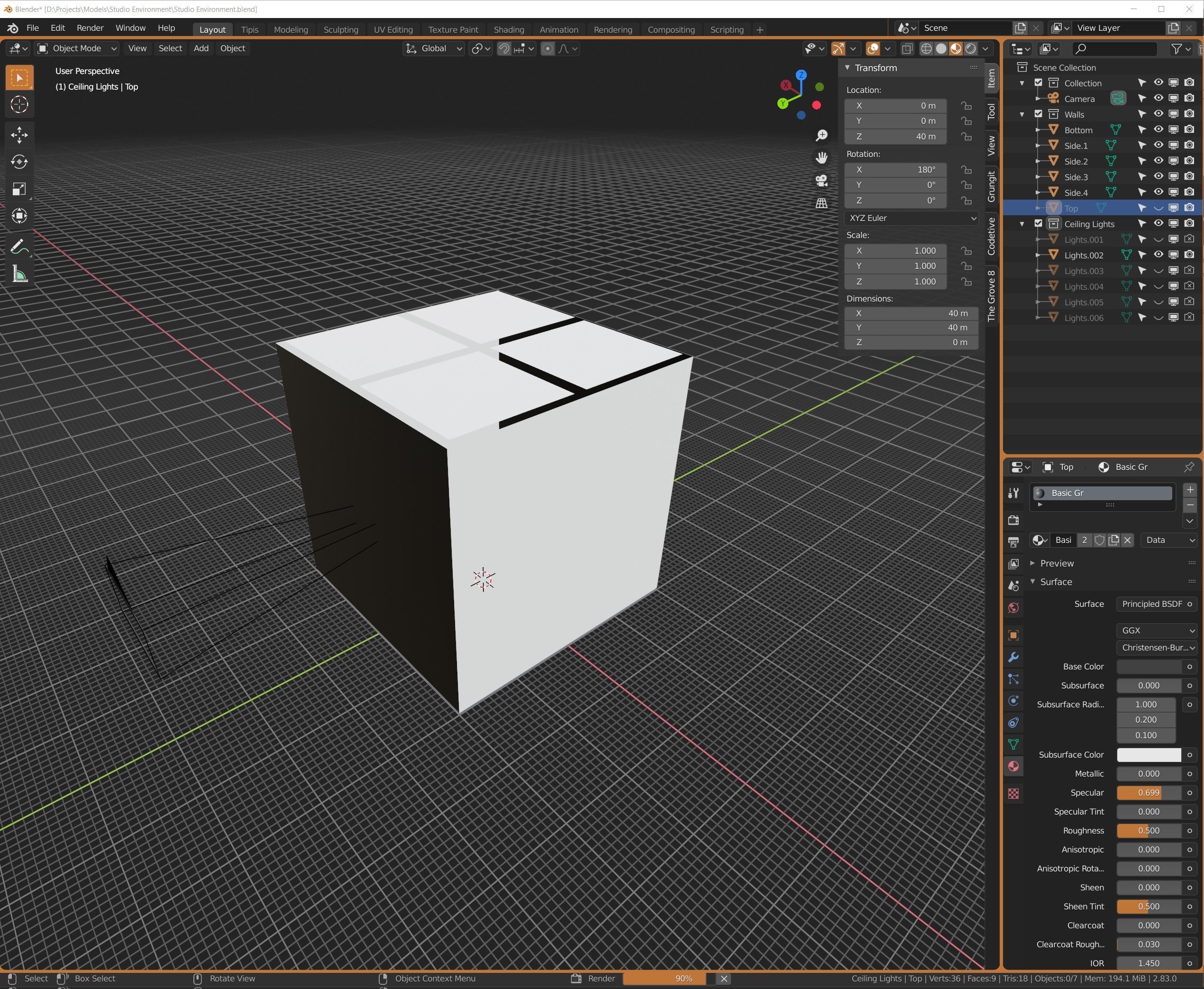 Basic Studio Template 3D model | CGTrader