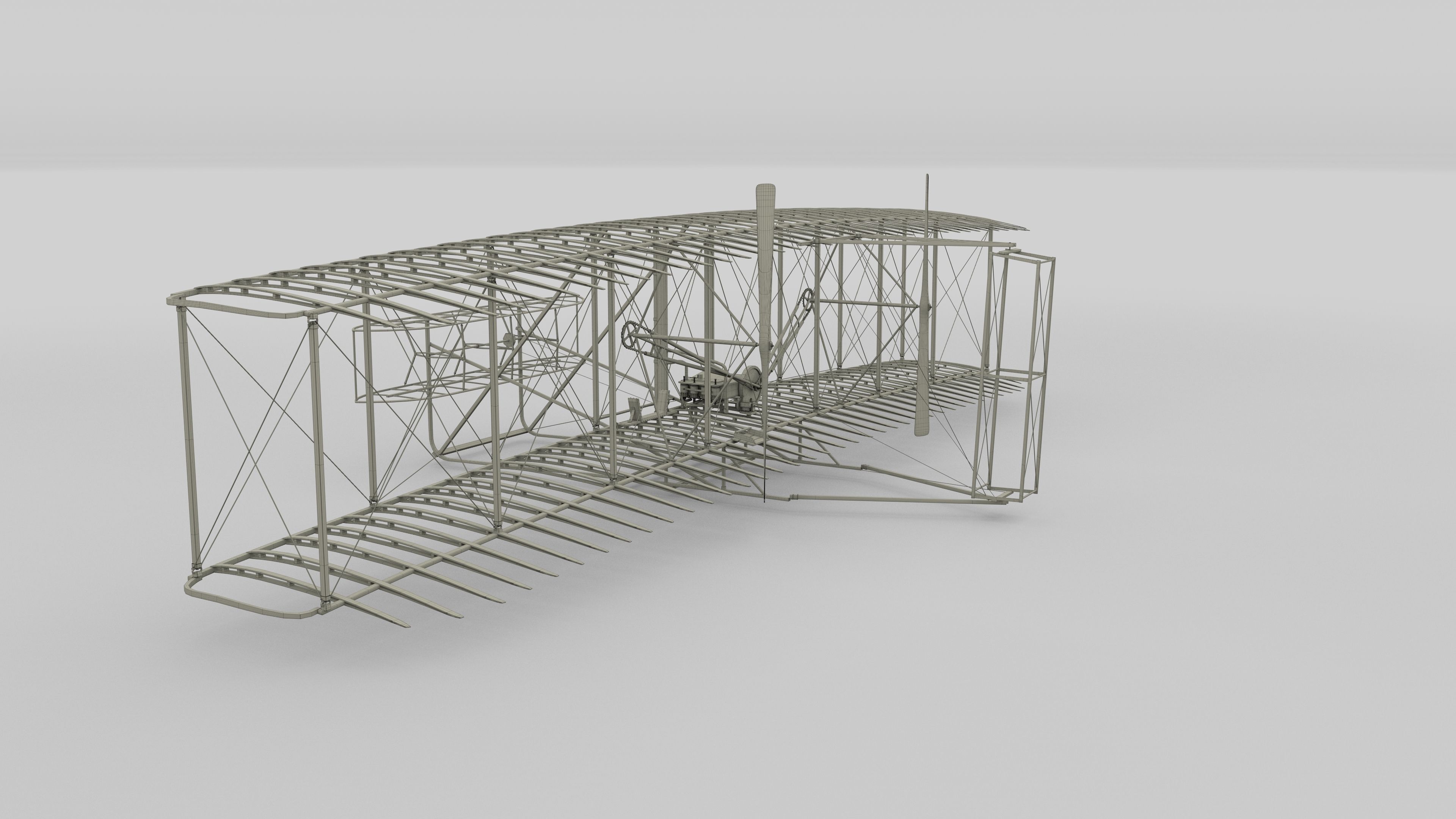 Animated Wright Flyer 1903 3D model animated rigged | CGTrader