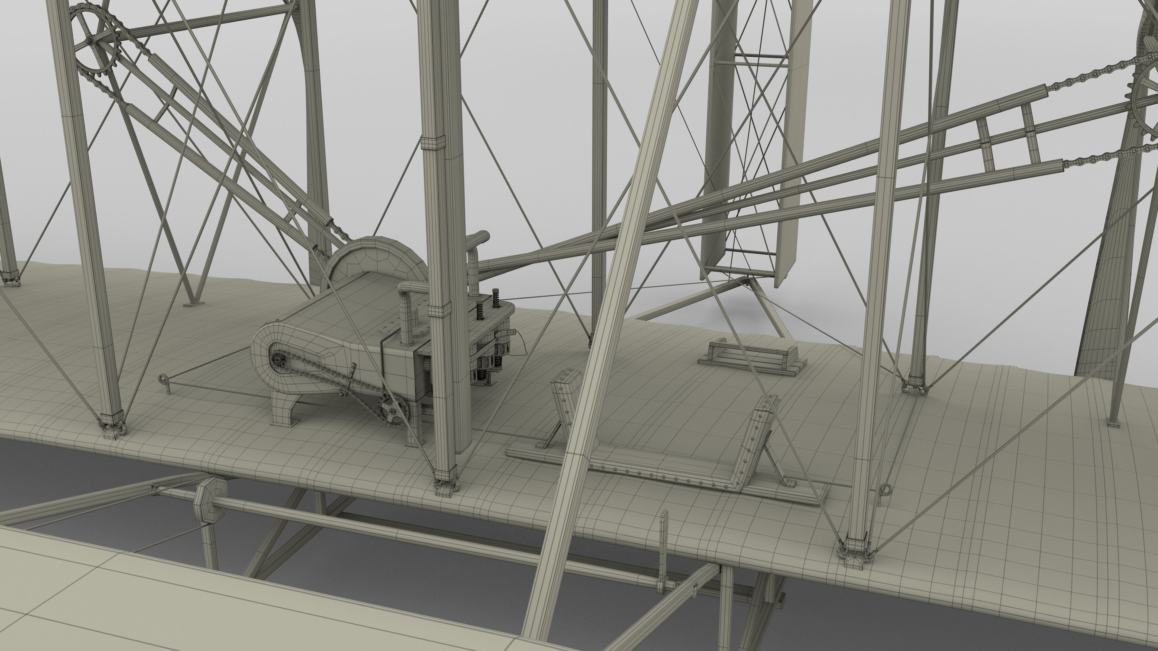 Animated Wright Flyer 1903 3D model animated rigged | CGTrader