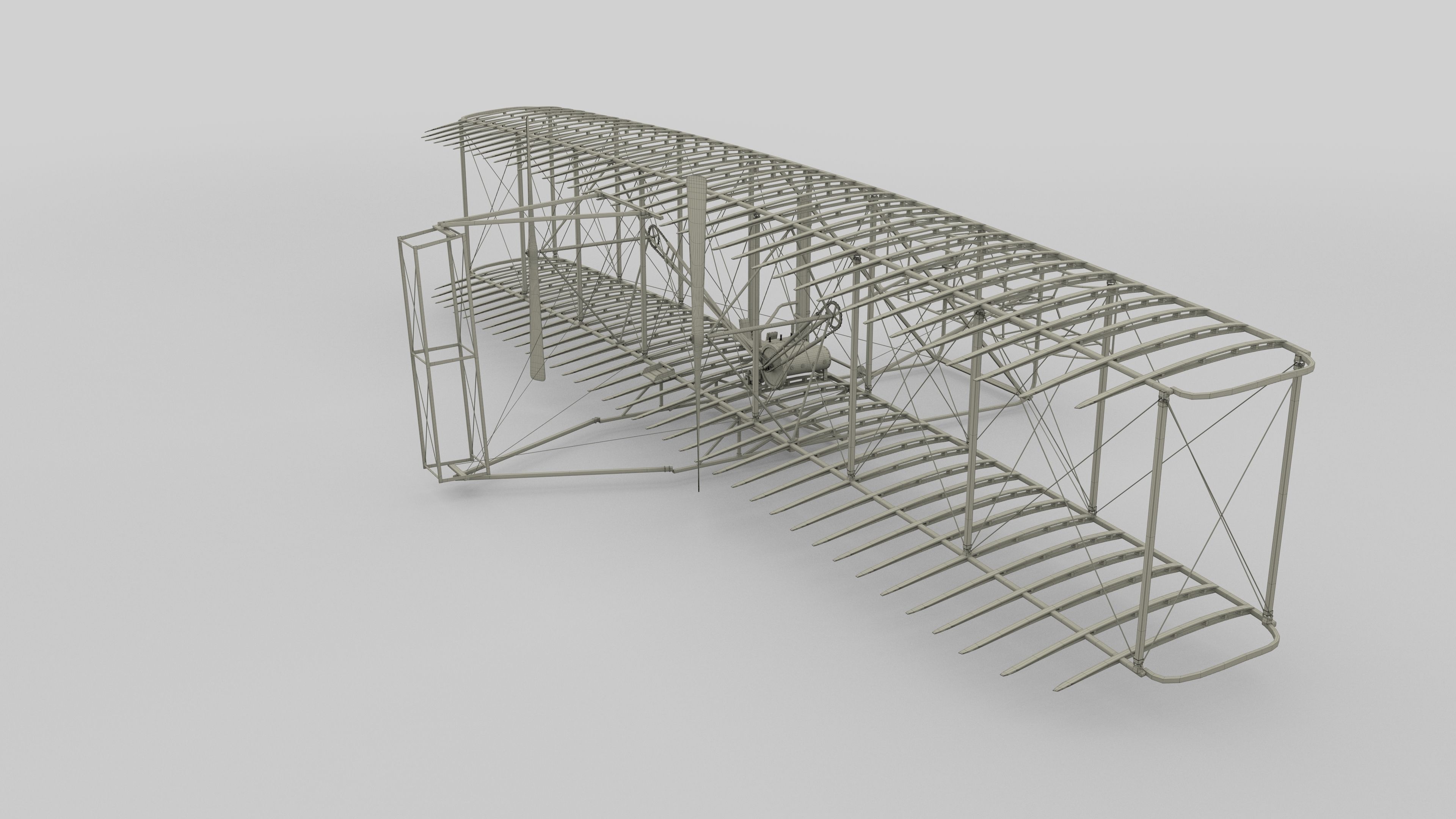 Animated Wright Flyer 1903 3D model animated rigged | CGTrader