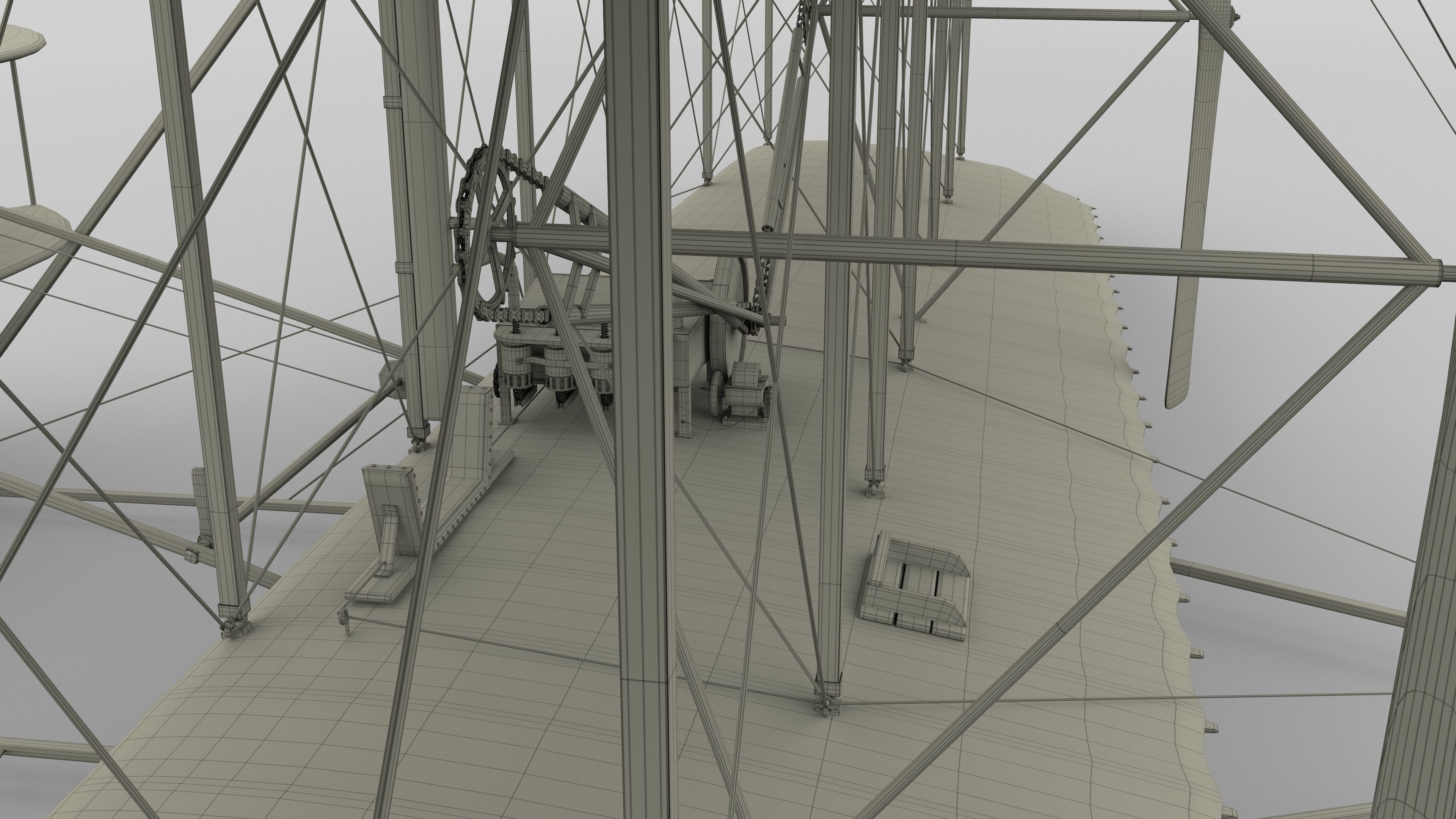 Animated Wright Flyer 1903 3D model animated rigged | CGTrader