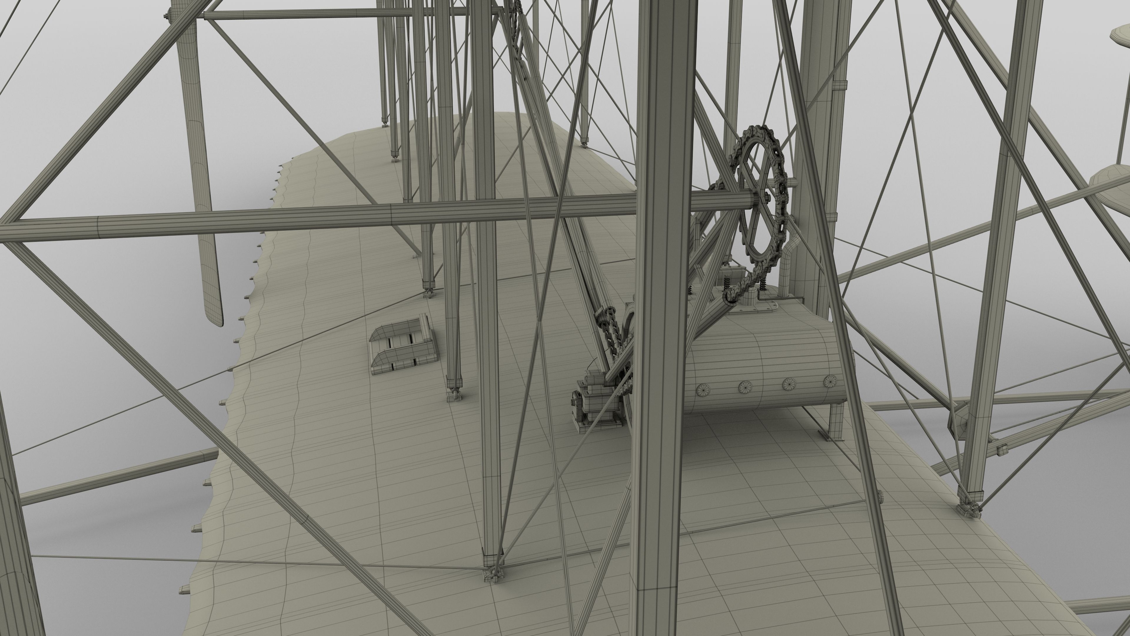 Animated Wright Flyer 1903 3D model animated rigged | CGTrader