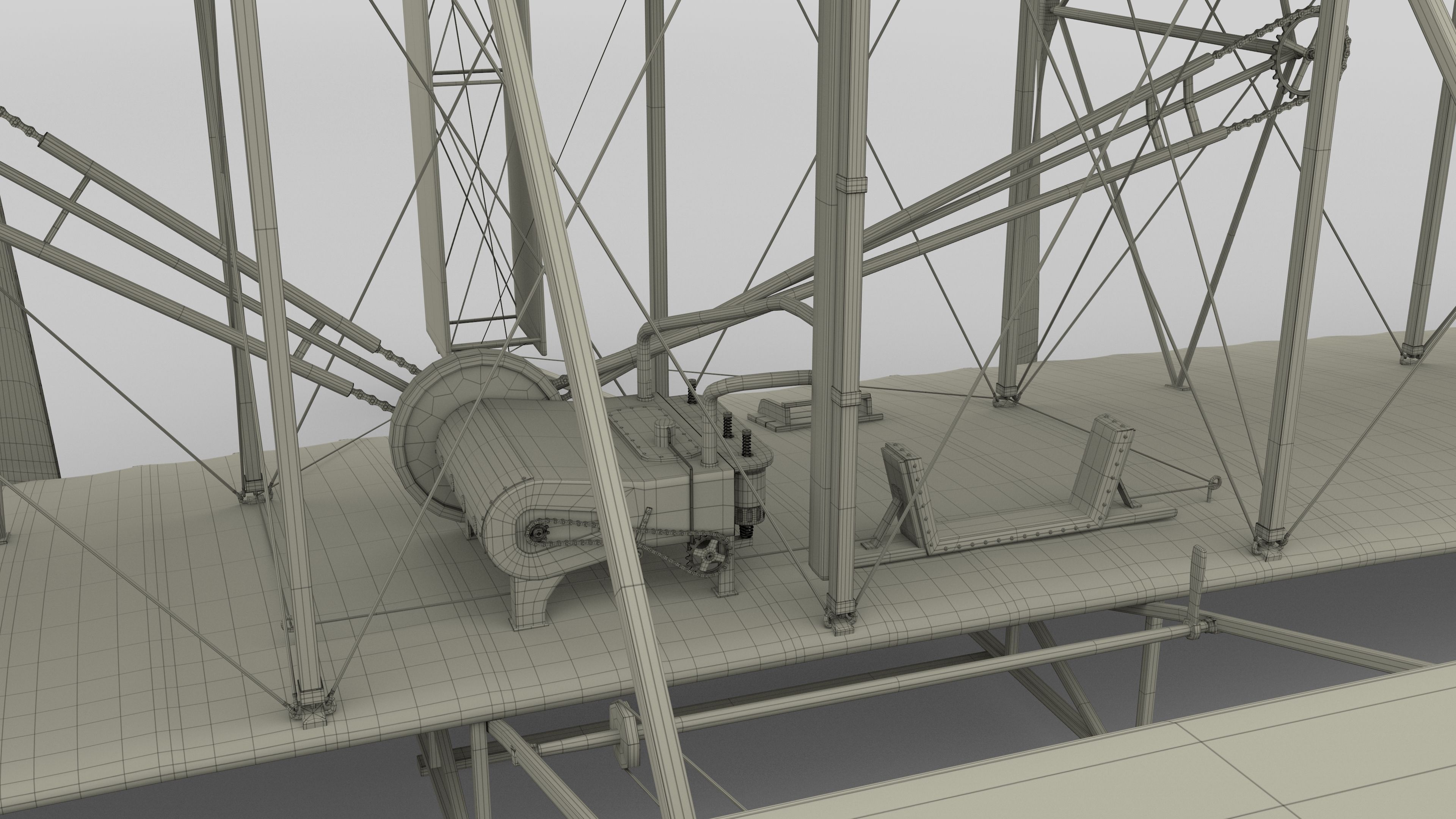 Animated Wright Flyer 1903 3D model animated rigged | CGTrader