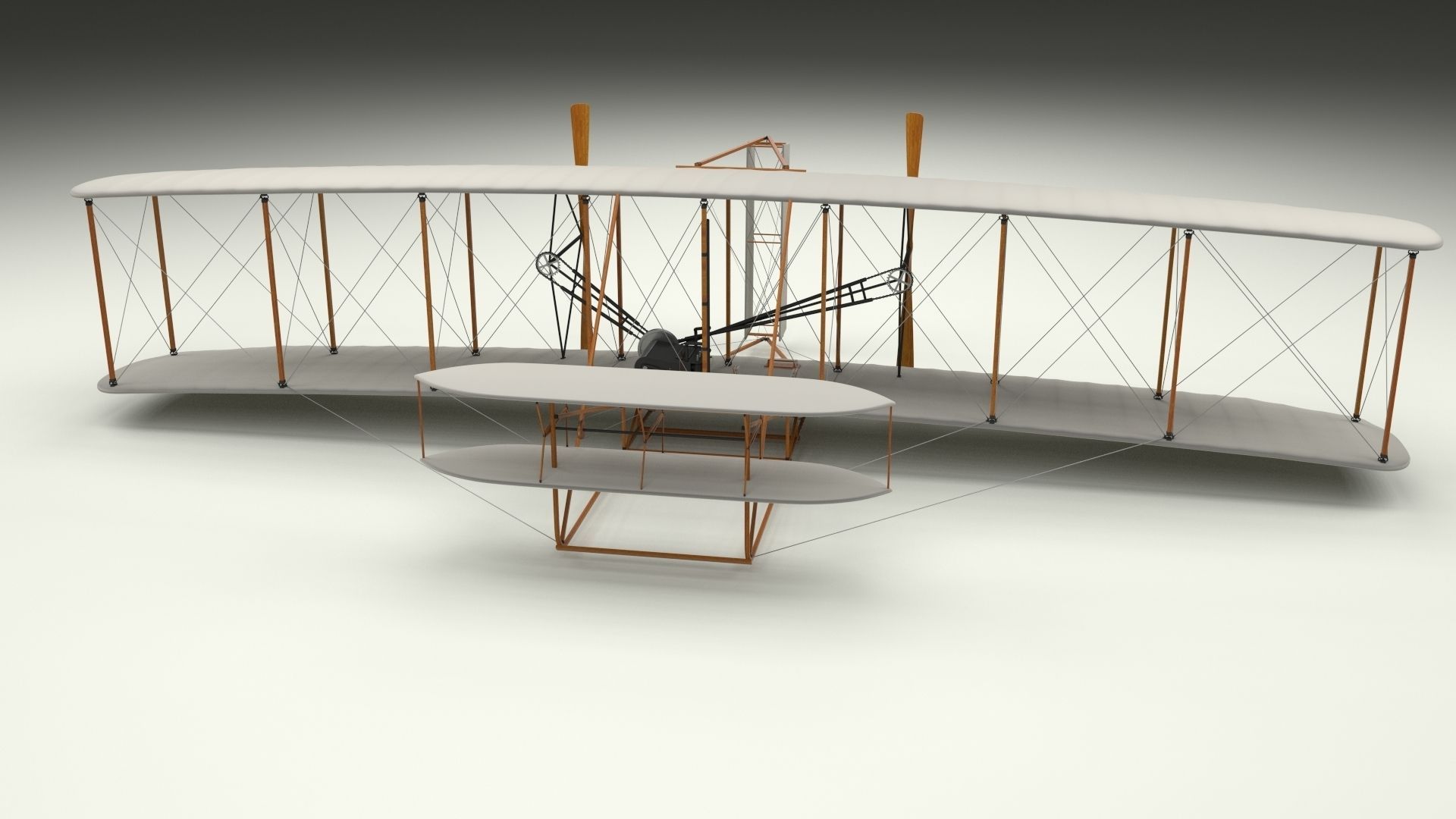 Animated Wright Flyer 1903 3D model animated rigged | CGTrader