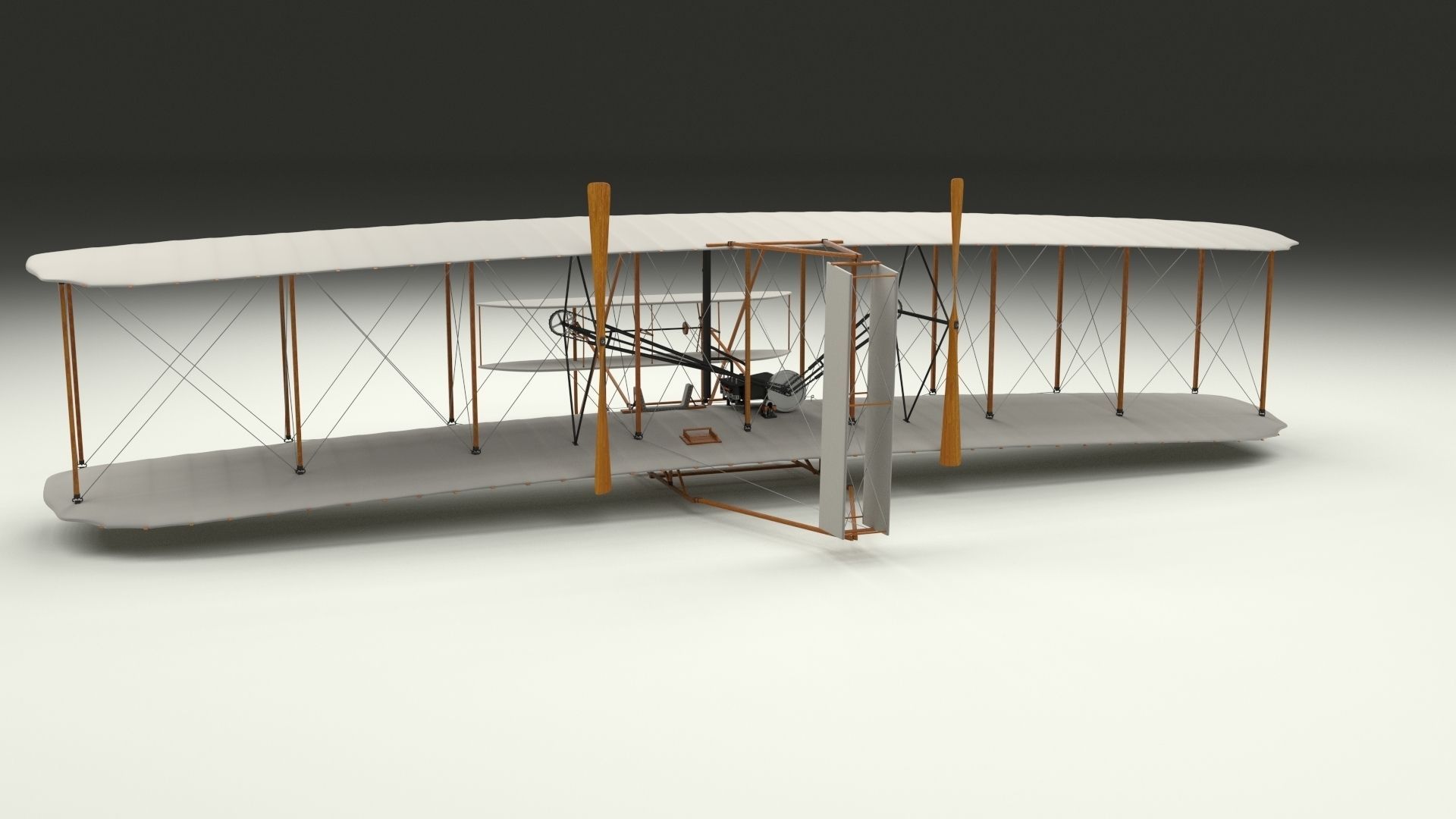 Animated Wright Flyer 1903 3D model animated rigged | CGTrader