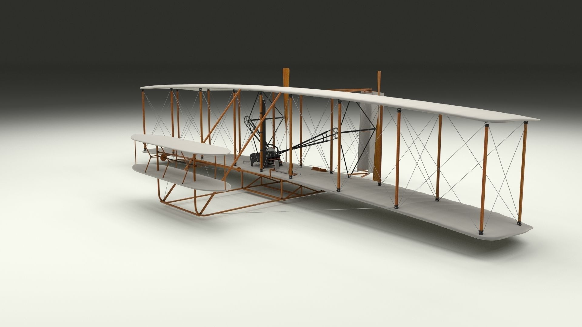 Animated Wright Flyer 1903 3D model animated rigged | CGTrader