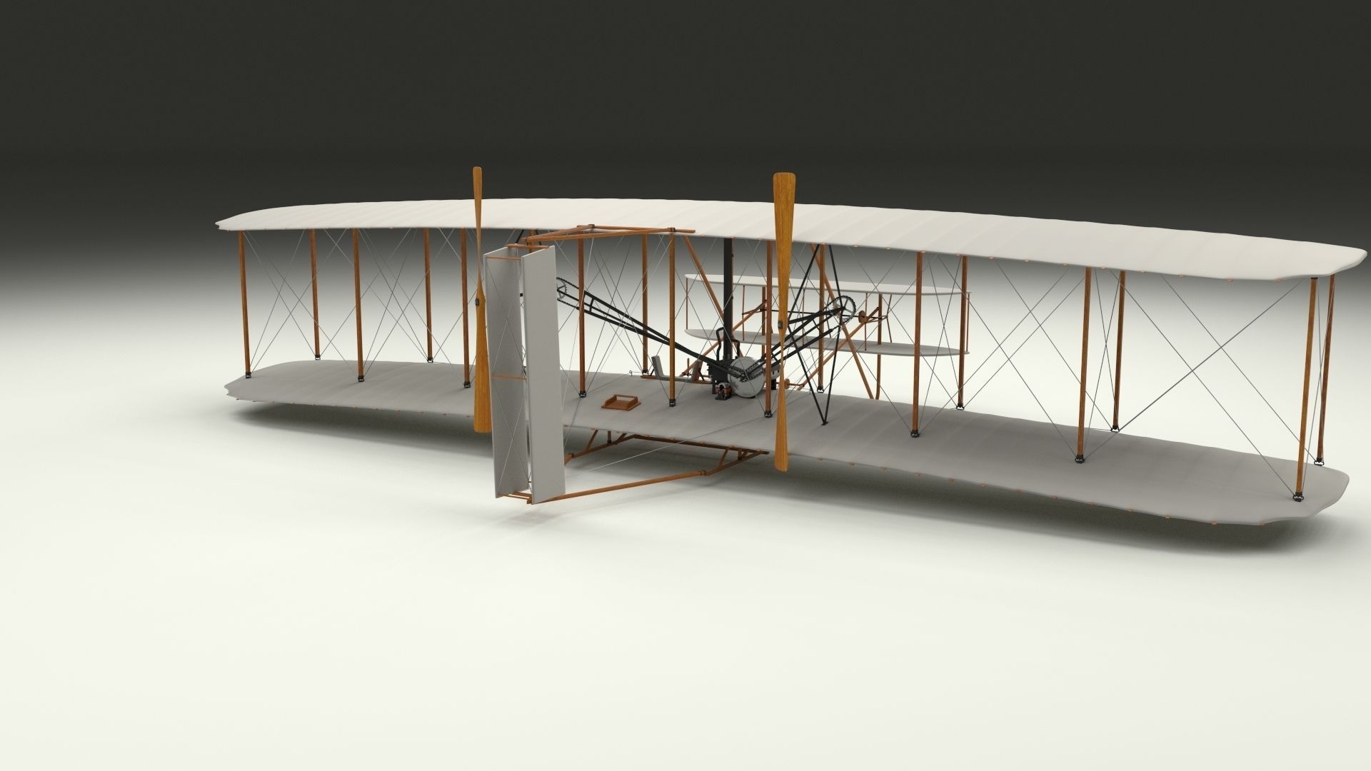 Animated Wright Flyer 1903 3D model animated rigged | CGTrader