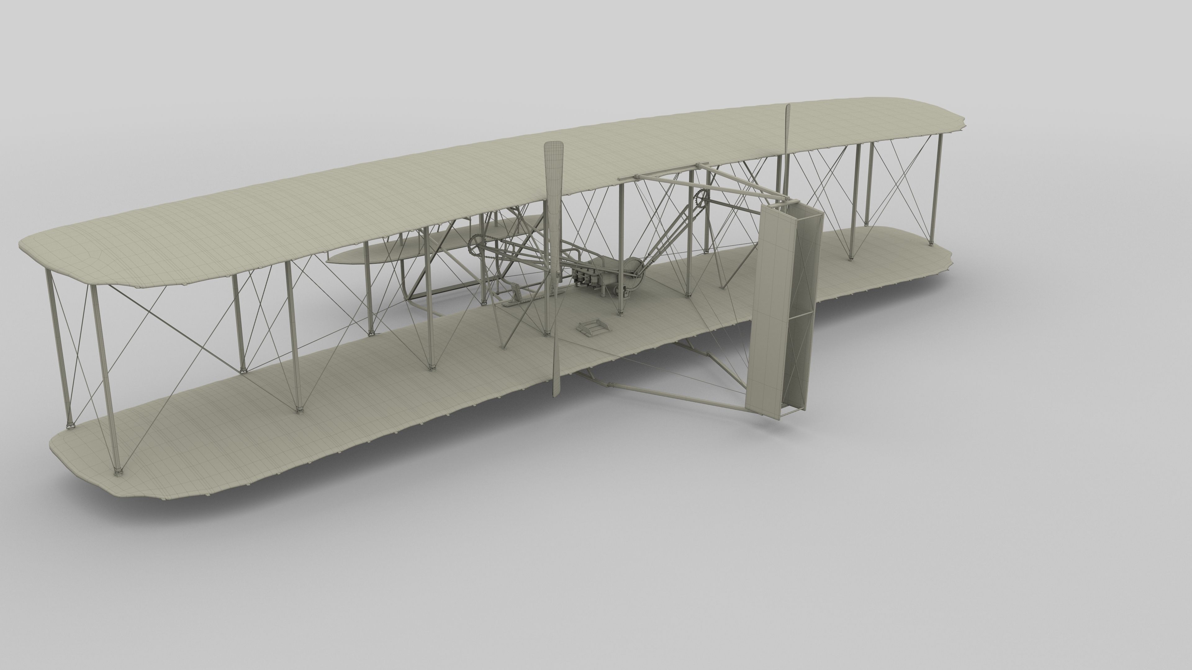 Animated Wright Flyer 1903 3D model animated rigged | CGTrader