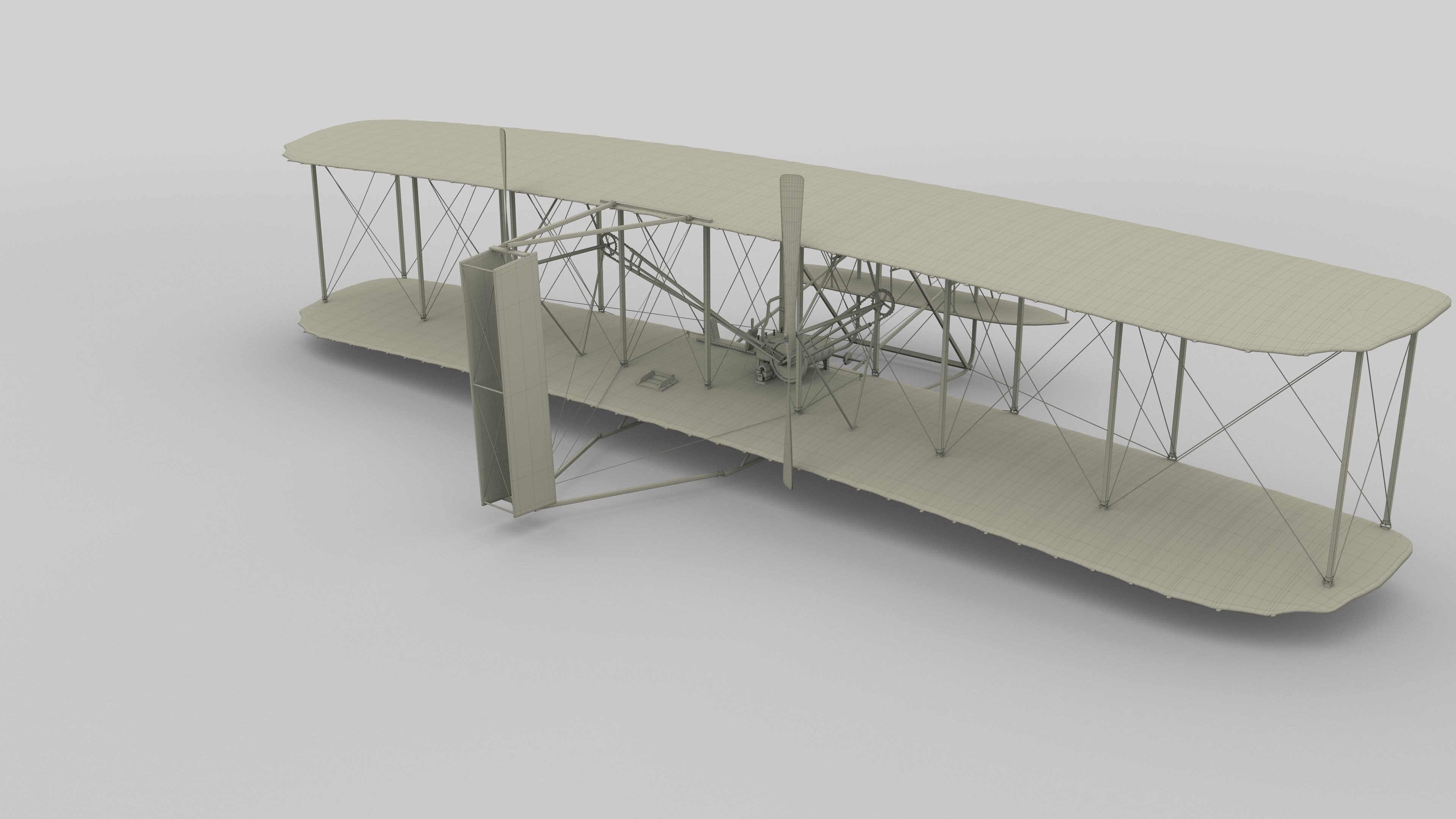 Animated Wright Flyer 1903 3D model animated rigged | CGTrader