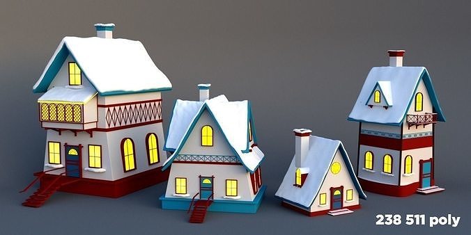 Christmas Houses 3D model | CGTrader