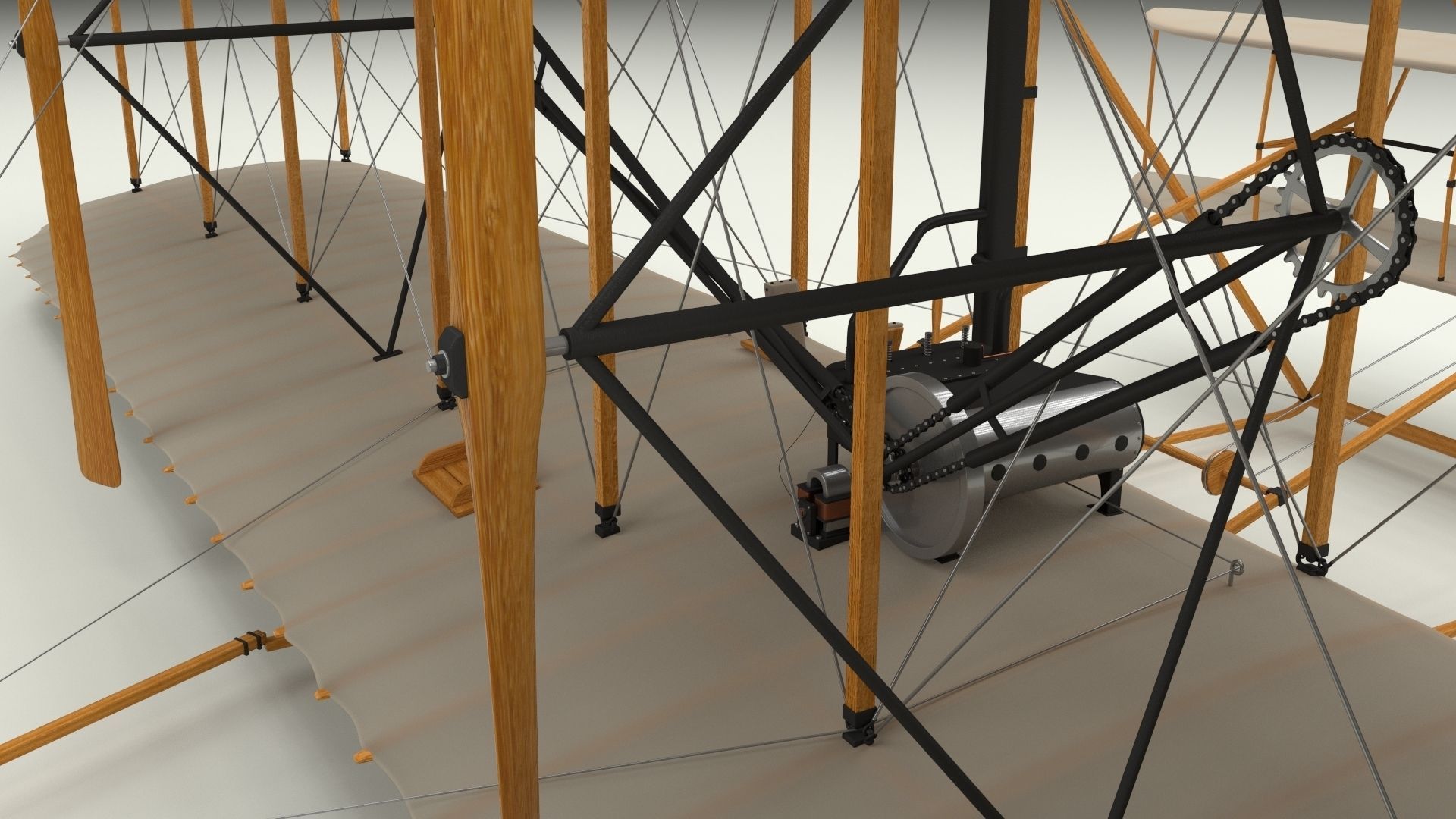 Animated Wright Flyer 3D model animated | CGTrader