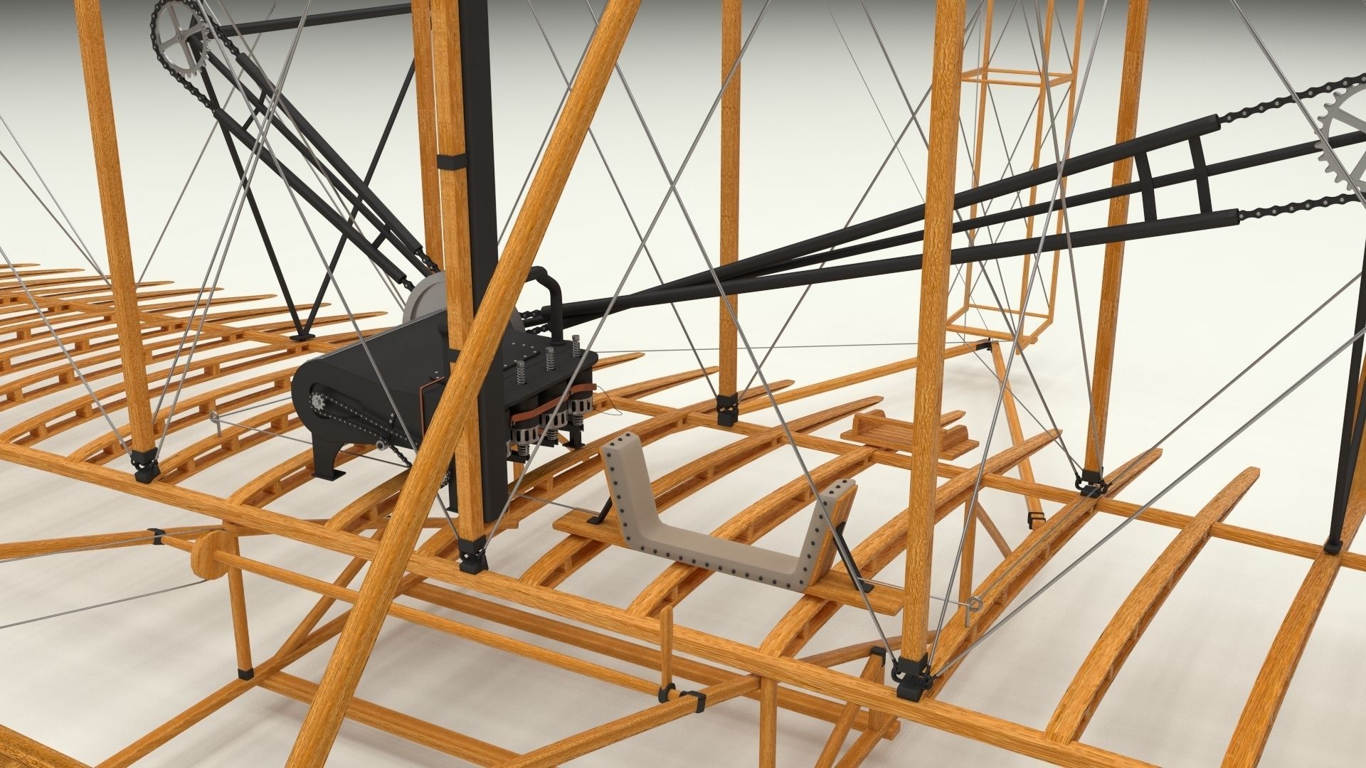 Animated Wright Flyer 3D model animated | CGTrader