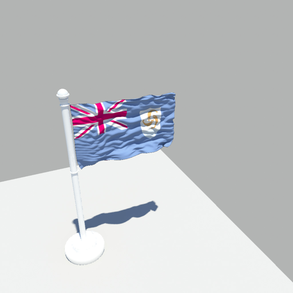 Anguilla Flag 3D model | CGTrader