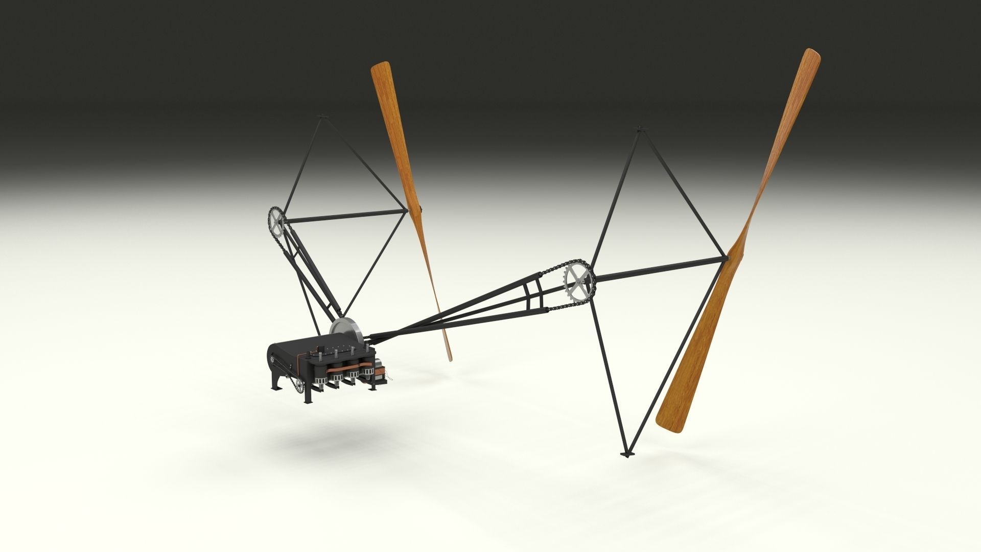 Wright Flyer Propulsion Animated 3D model animated rigged | CGTrader