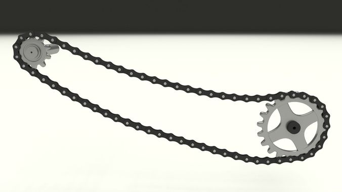 Animated Chain and Sprocket 3D model animated rigged | CGTrader