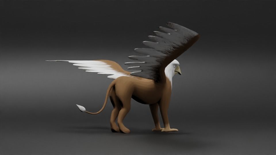 3D model Cartoon griffin VR / AR / low-poly | CGTrader